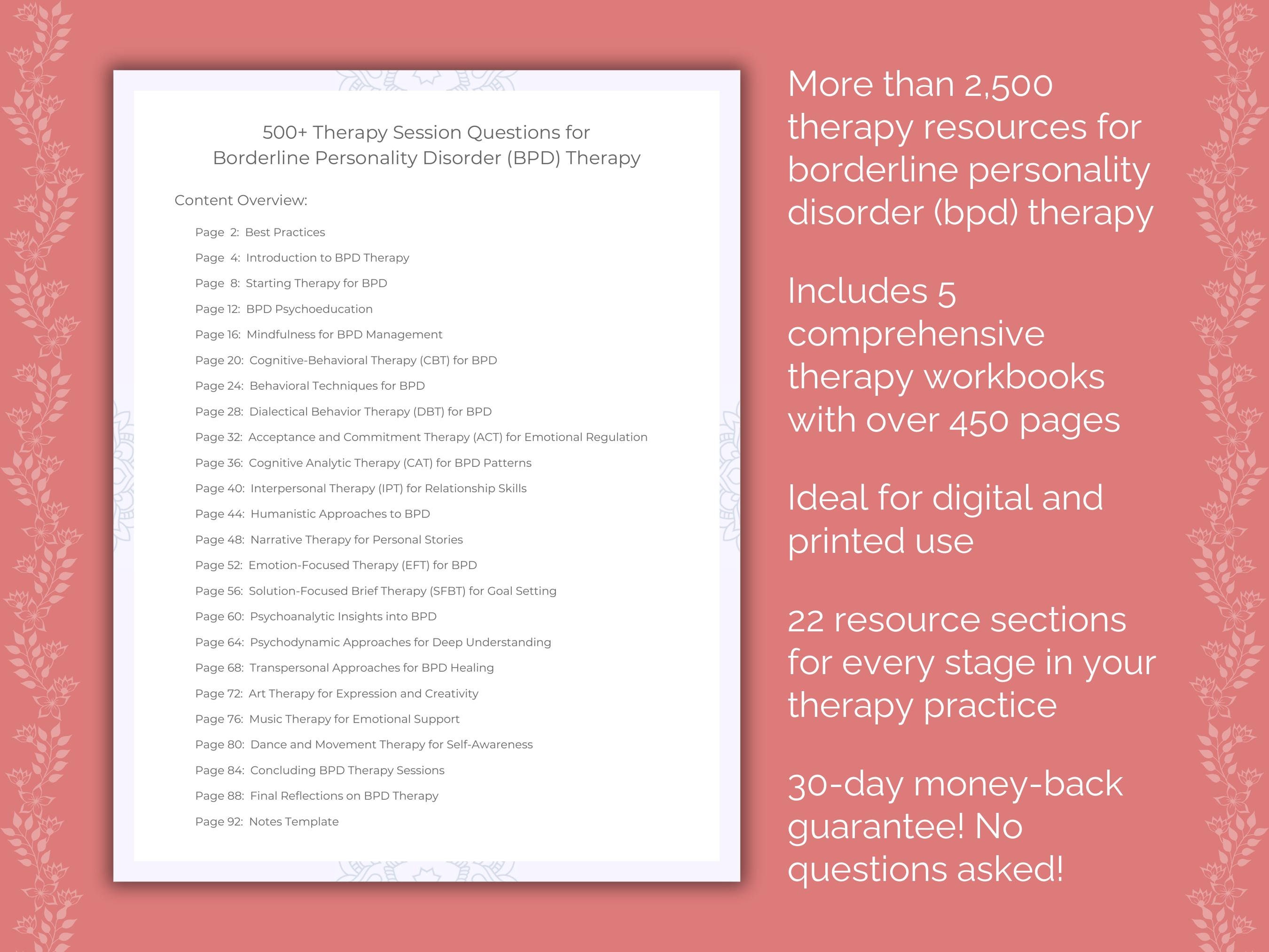 Borderline Personality Disorder (BPD) Therapy Resource Bundle | Therapy ...