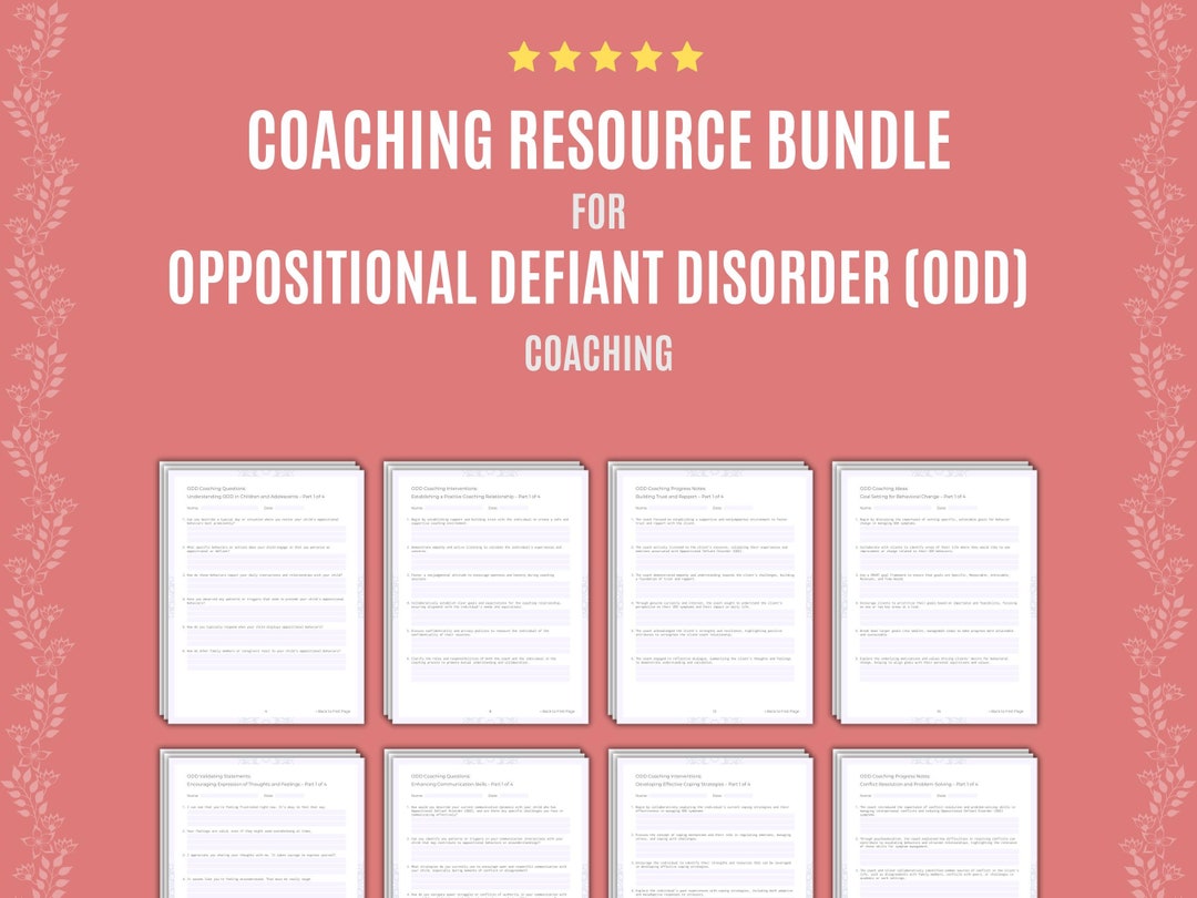 Oppositional Defiant Disorder ODD Coaching Resource Bundle Coaching ...