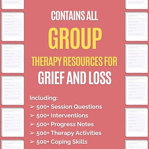 Grief and Loss Group Therapy Resource Bundle | Group Therapy Session ...