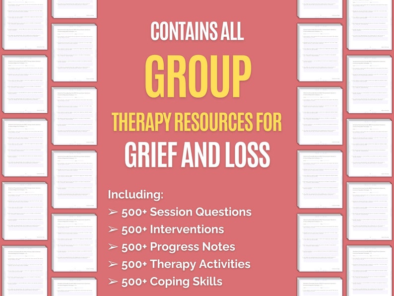Grief and Loss Group Therapy Resource Bundle | Group Therapy Session ...