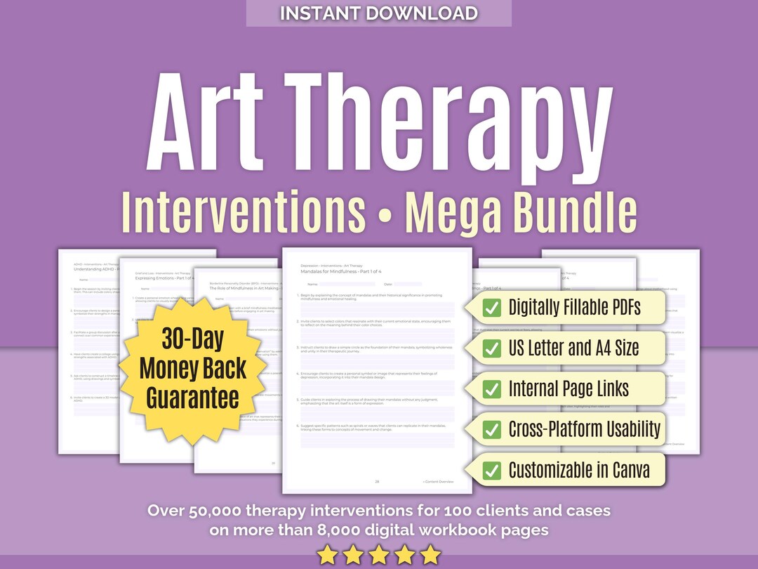 Art Therapy • Interventions Mega Bundle • Clinical Interventions ...