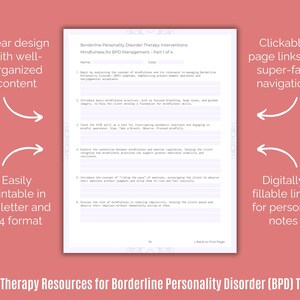 Borderline Personality Disorder (BPD) Therapy Resource Bundle | Therapy ...