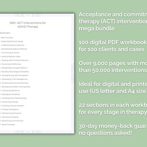Acceptance and Commitment Therapy ACT Interventions Mega Bundle ACT ...