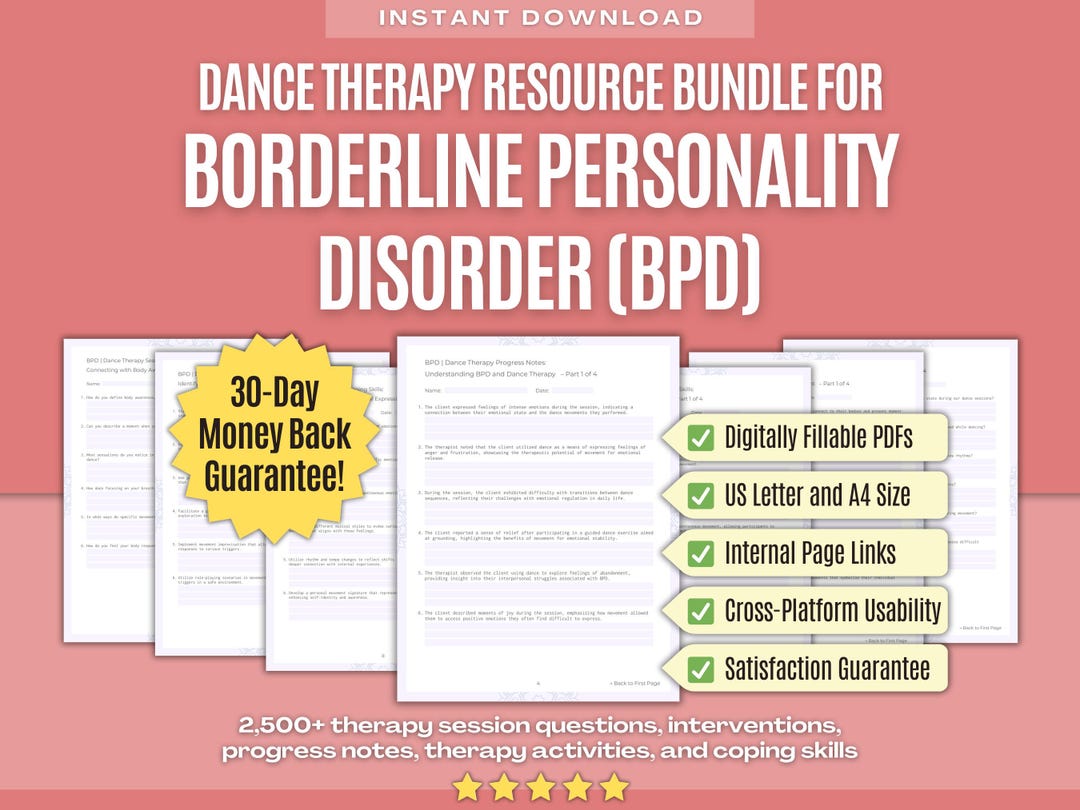 Borderline Personality Disorder Dance Therapy Resource Bundle Dance ...