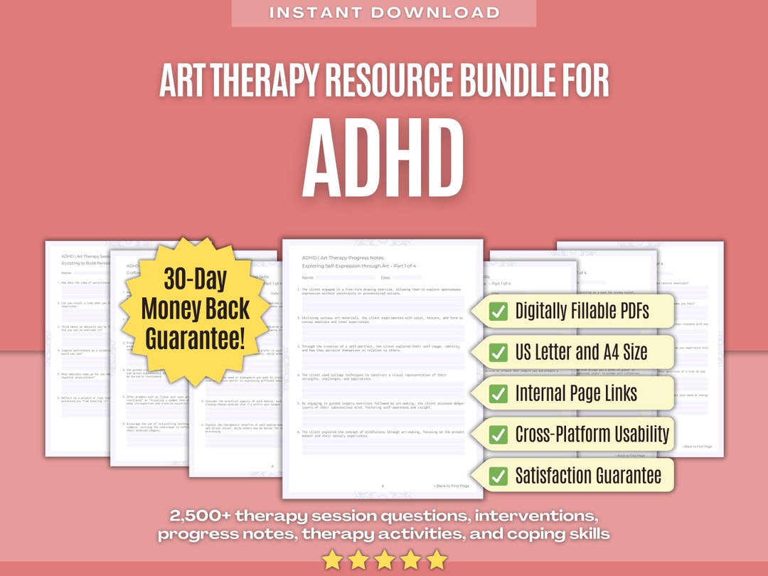 ADHD Art Therapy Resource Bundle Art Therapy Session Questions ...