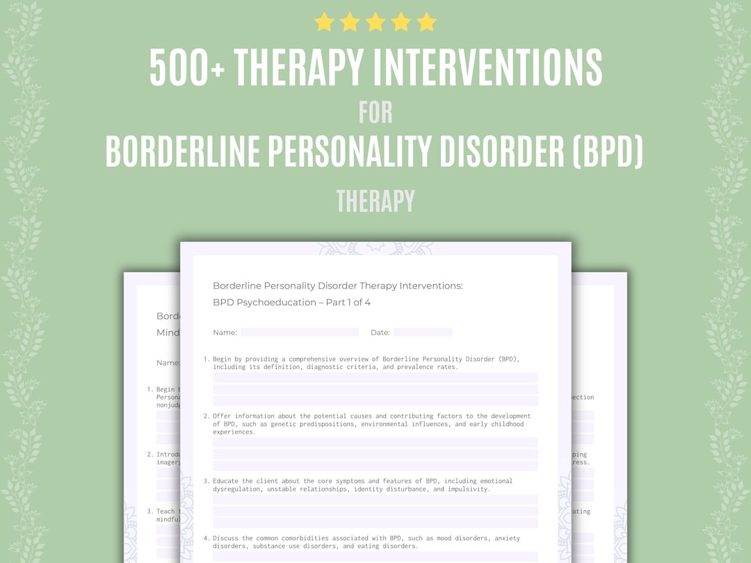 Borderline Personality Disorder BPD Therapy Interventions Borderline ...