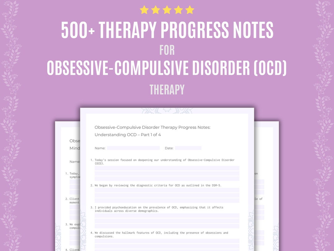 Obsessive-compulsive Disorder OCD Therapy Progress Notes Obsessive ...