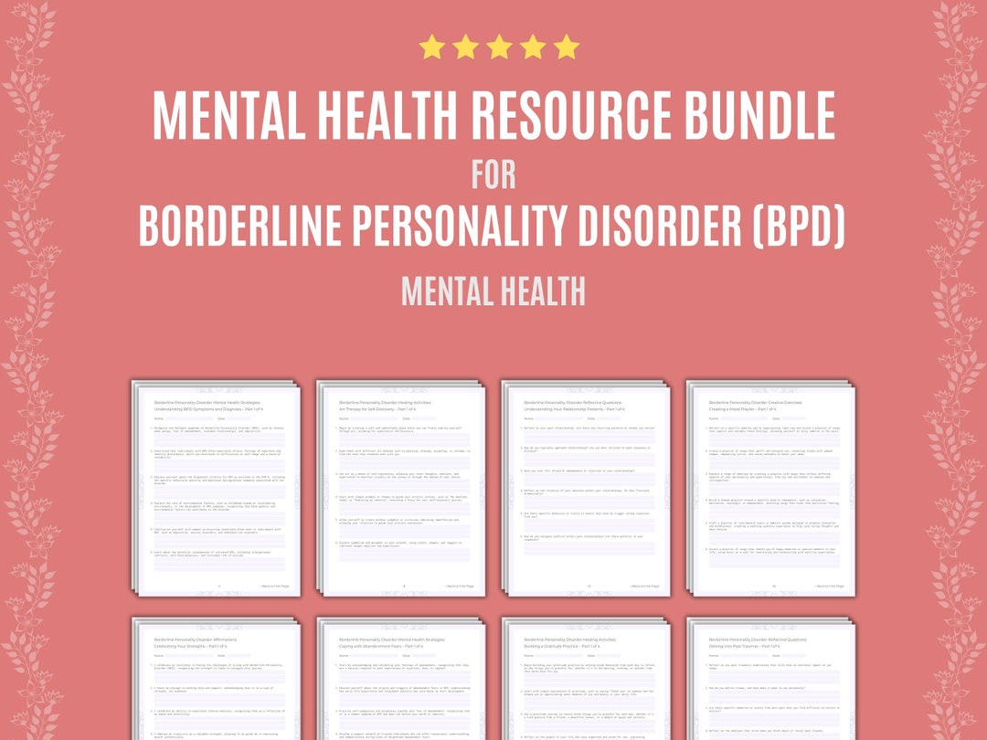 Borderline Personality Disorder BPD Mental Health Resource Bundle ...