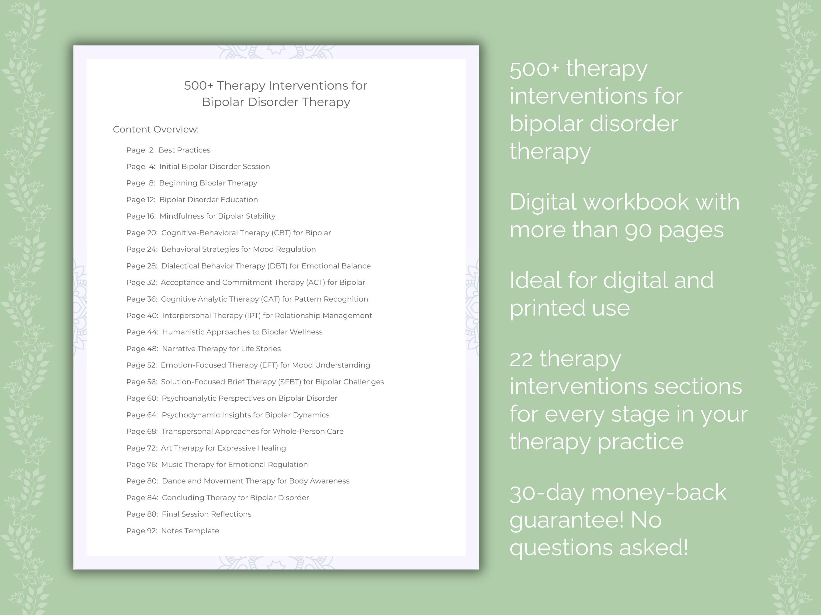 Bipolar Disorder Therapy Interventions | Therapy, Intervention ...