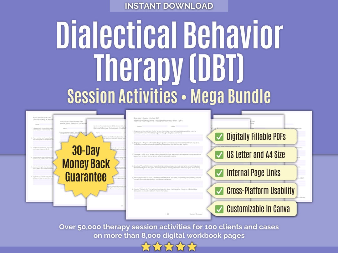 Dialectical Behavior Therapy (DBT) • Session Activities Mega Bundle ...