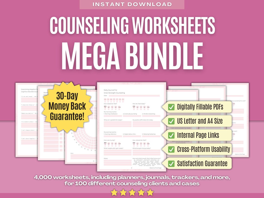 Counseling Worksheets MEGA BUNDLE | 4,000 Pages, Journals, Workbooks ...