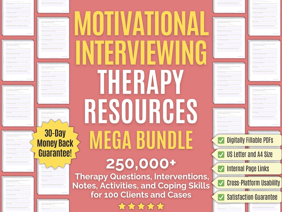 Motivational Interviewing Therapy Resources Mega Bundle Motivational ...