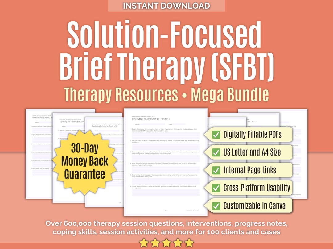 Solution-focused Brief Therapy (SFBT) • Therapy Resources Mega Bundle ...