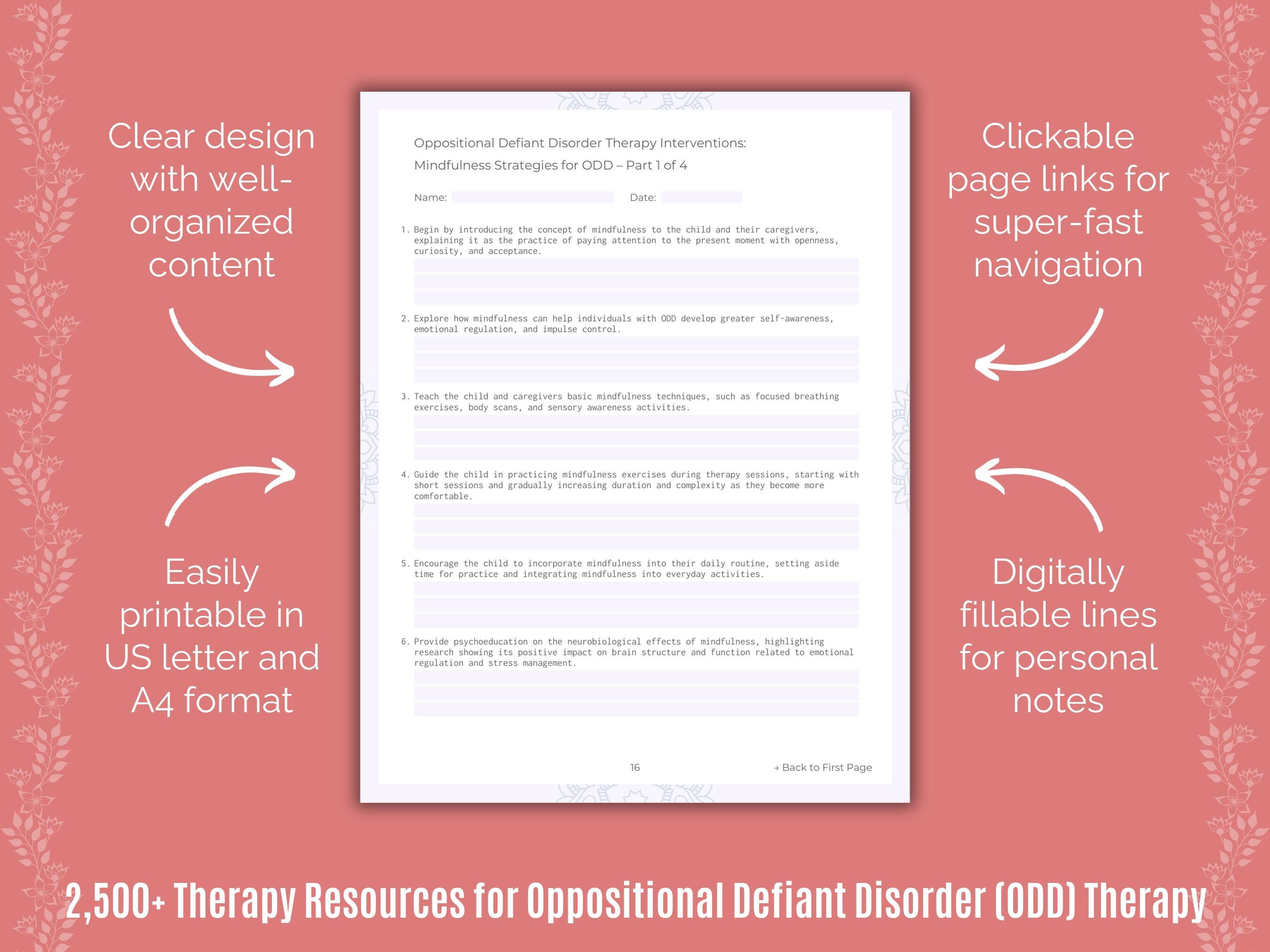 Oppositional Defiant Disorder ODD Therapy Resource Bundle Therapy ...