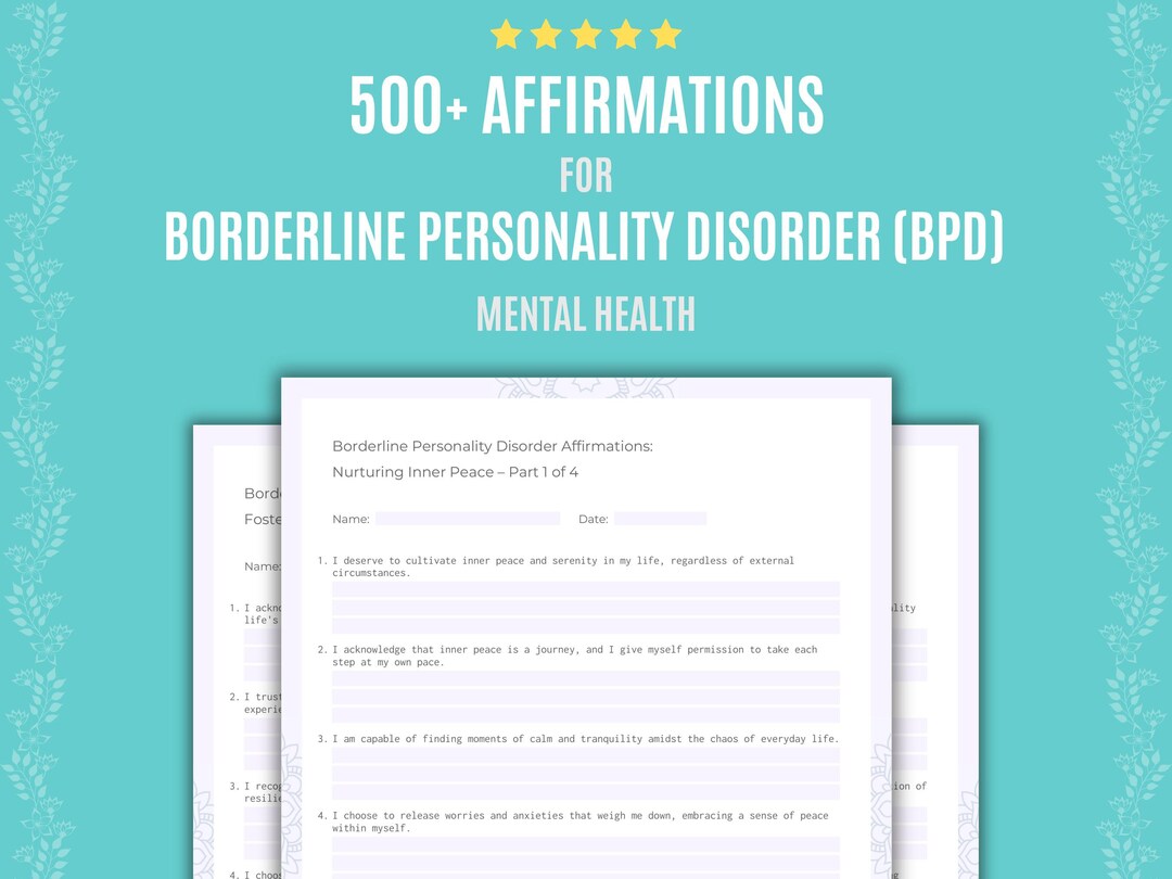 Borderline Personality Disorder BPD Affirmations Borderline Personality ...