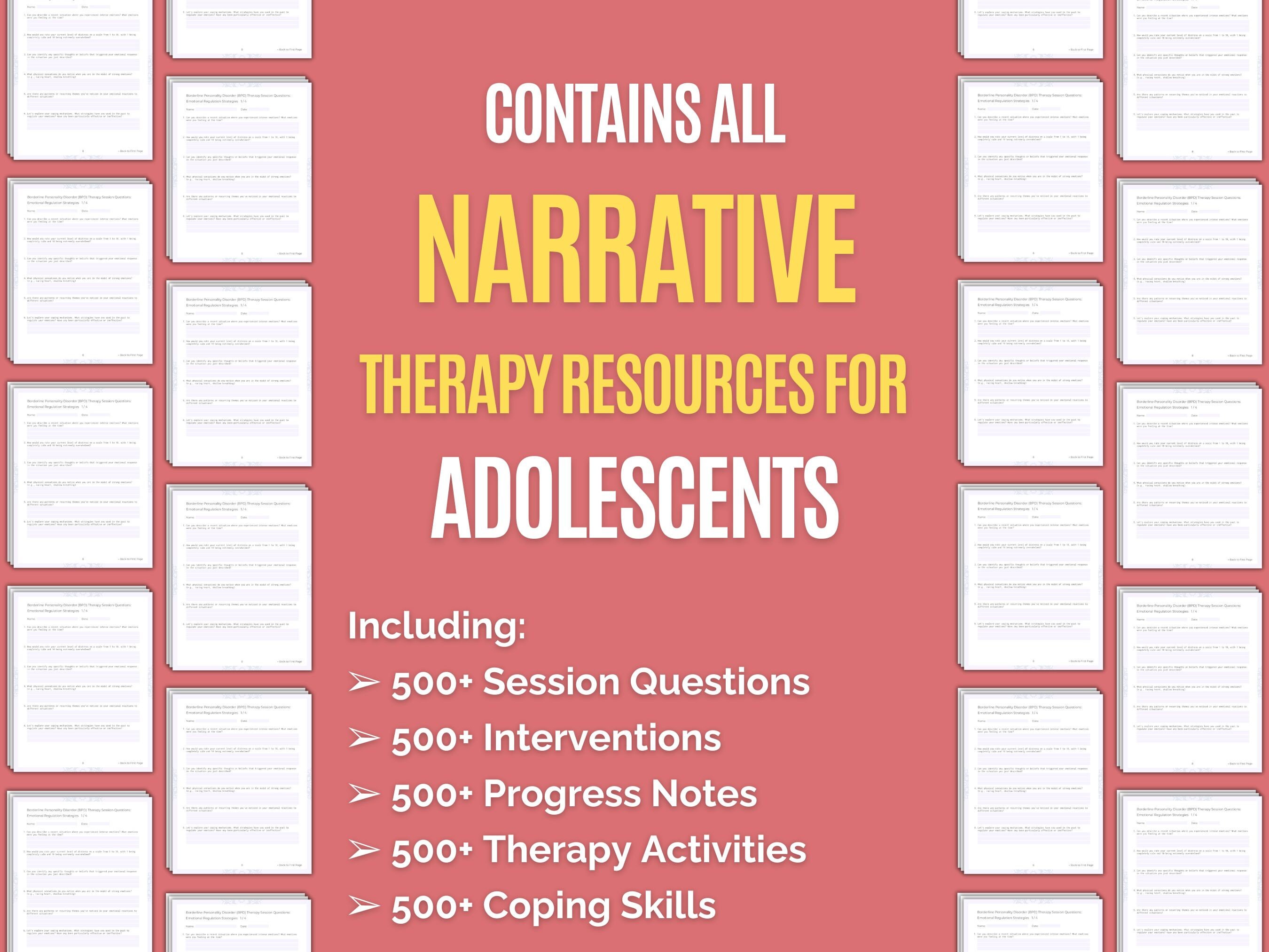 Adolescents Narrative Therapy Resource Bundle | Narrative Therapy ...