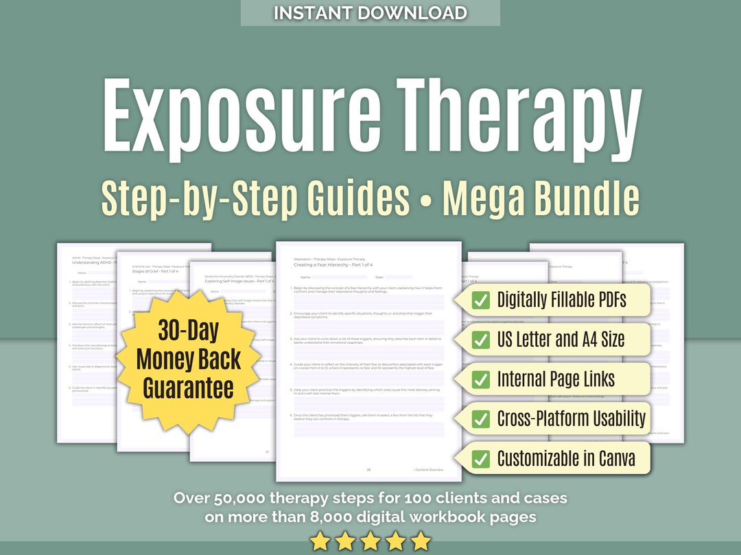 Exposure Therapy • Therapy Steps Mega Bundle • Therapy Roadmap, Mental ...