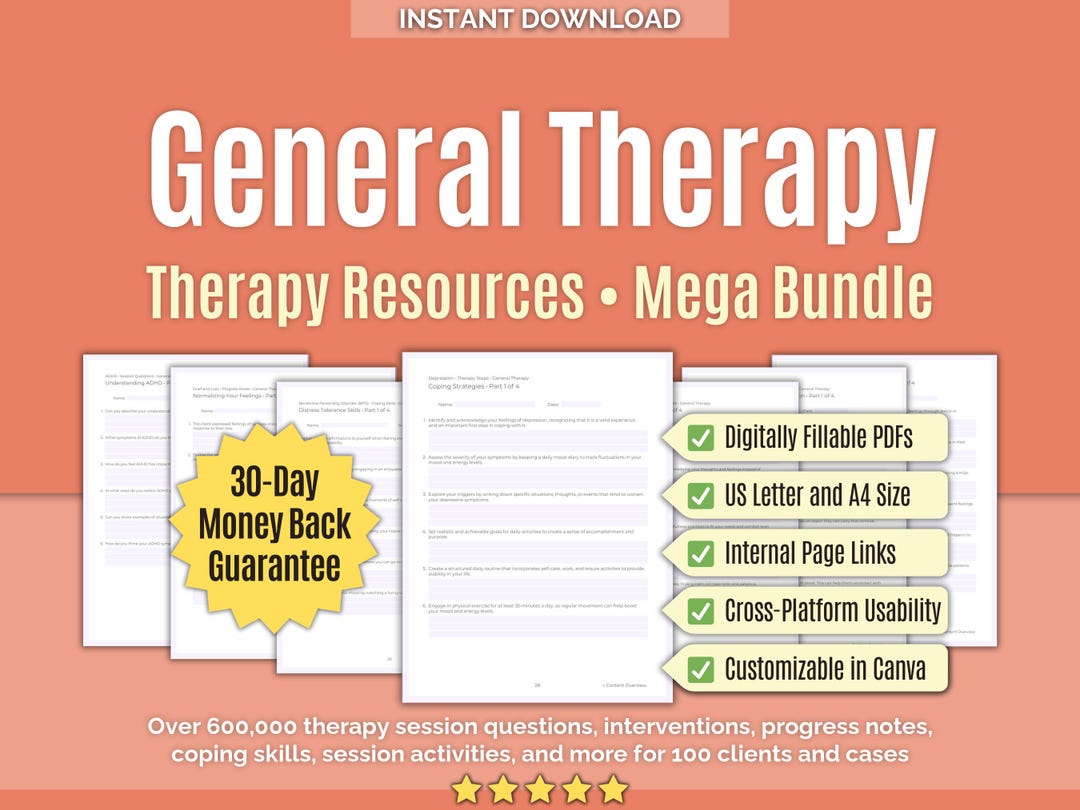 General Therapy • Therapy Resources Mega Bundle • Mental Health ...