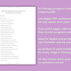 Art Therapy Notes Mega Bundle Art Therapy, Progress Notes Worksheet ...