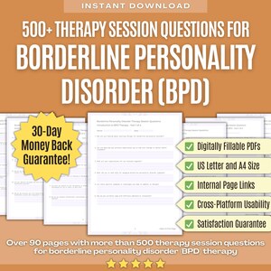 Borderline Personality Disorder (BPD) Therapy Session Questions ...