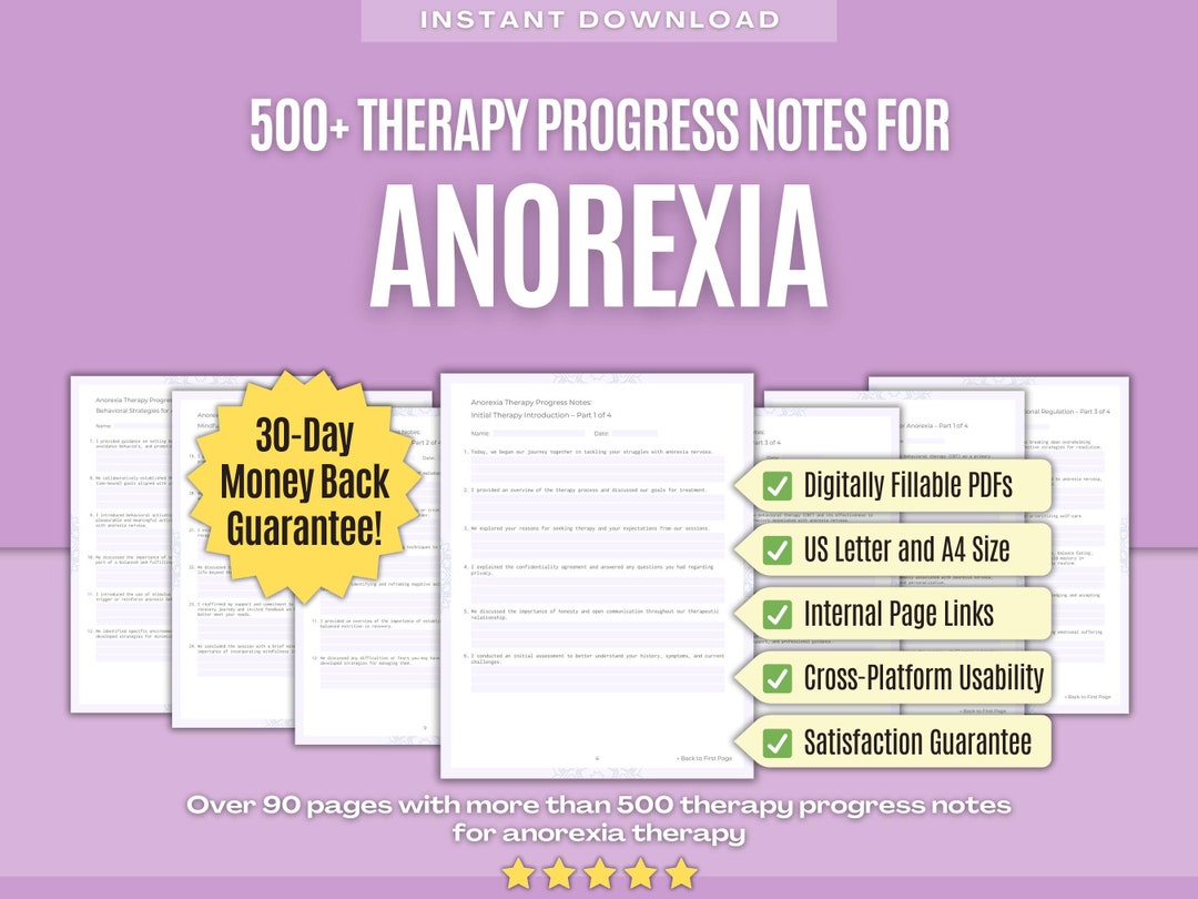 Anorexia Therapy Progress Notes Therapy, Note, Therapist, Counselor ...