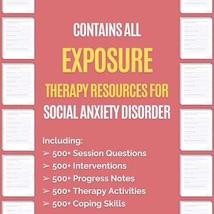 Social Anxiety Disorder Exposure Therapy Resource Bundle Exposure ...