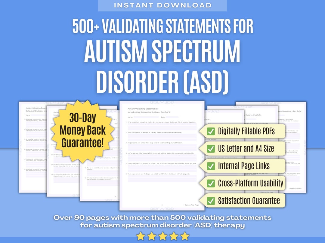Autism Spectrum Disorder Validating Therapy Statements | Therapy ...