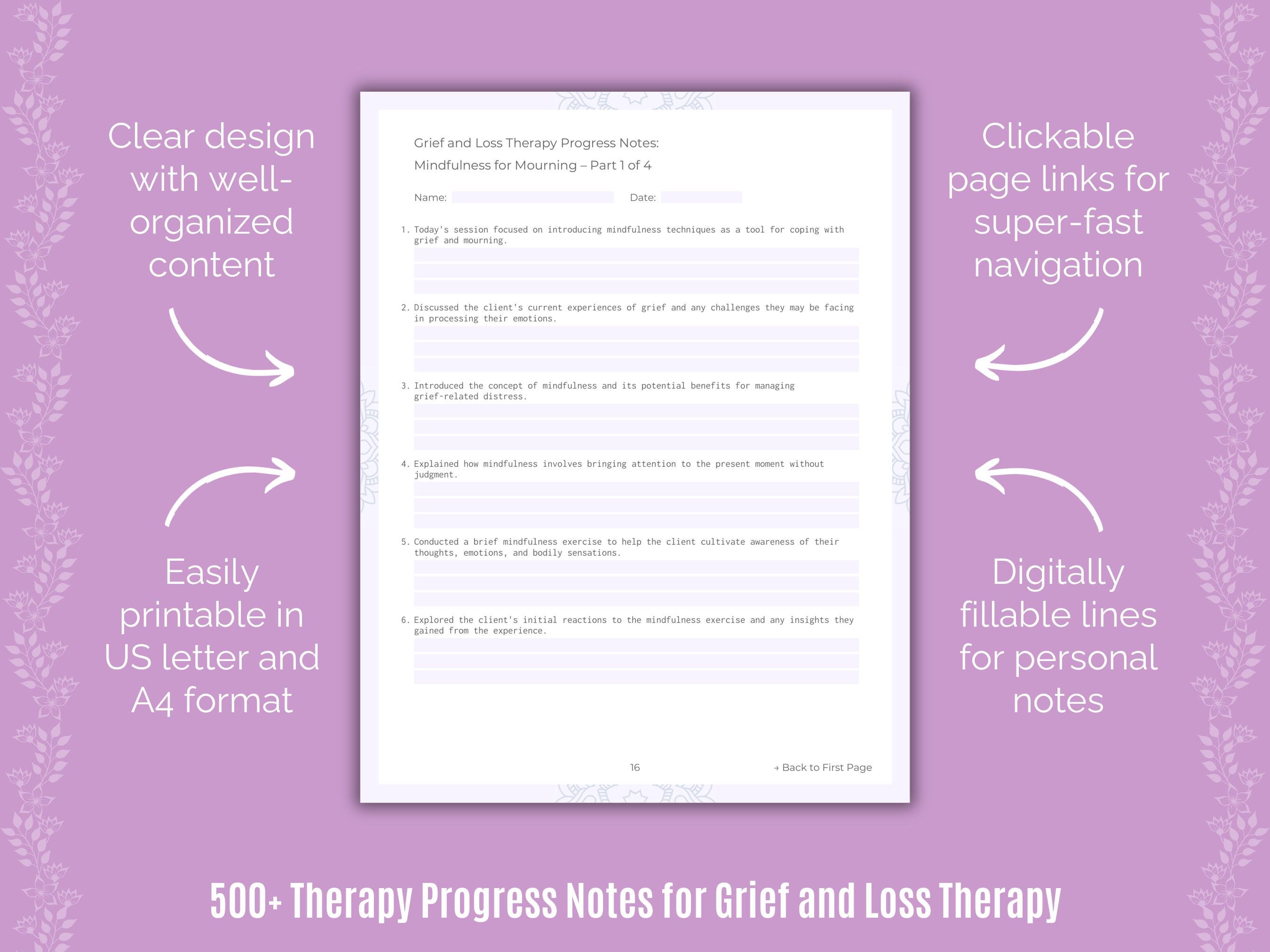 Grief and Loss Therapy Progress Notes | Therapy, Note, Therapist ...