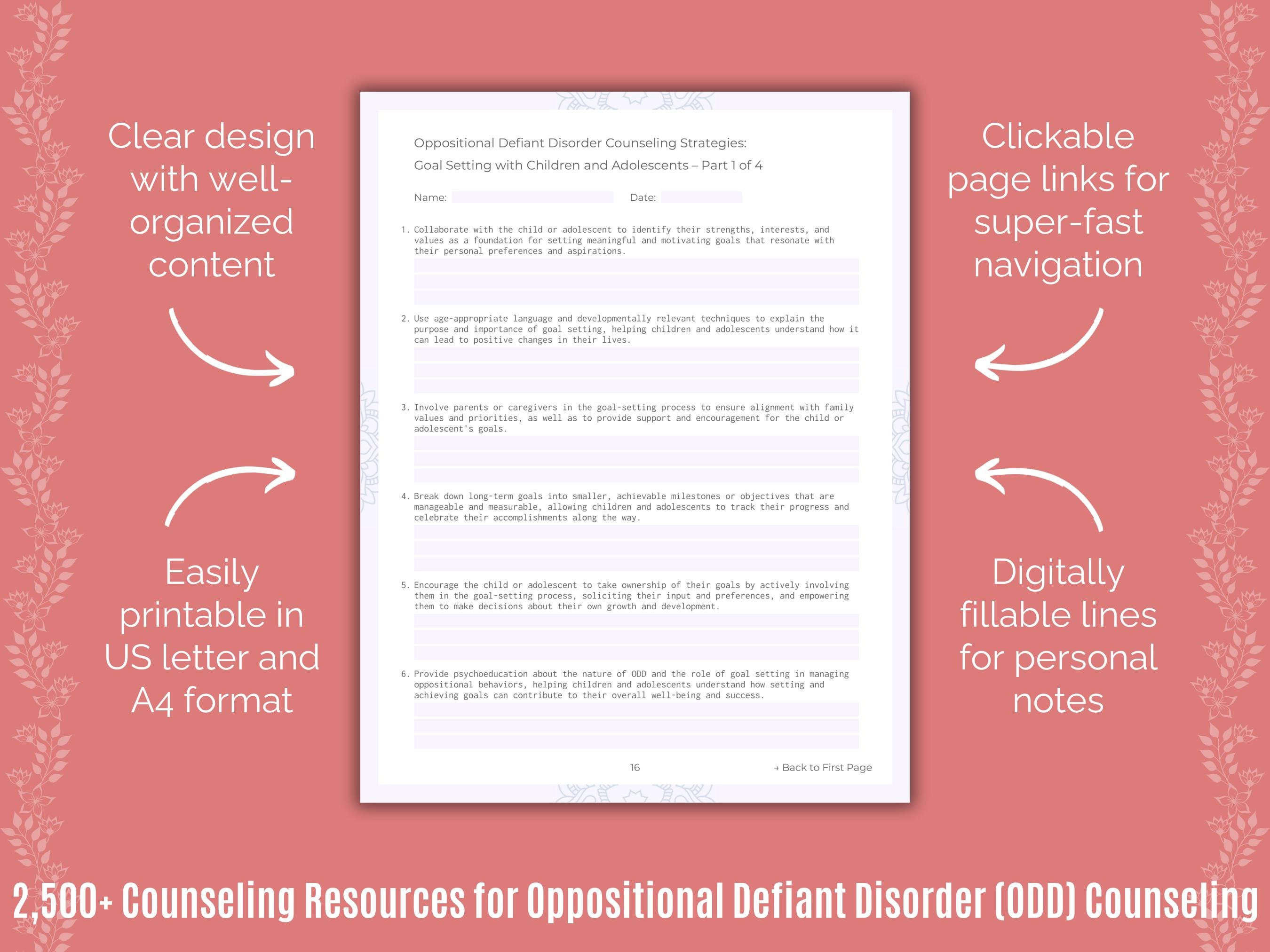 Oppositional Defiant Disorder (ODD) Counseling Resource Bundle ...