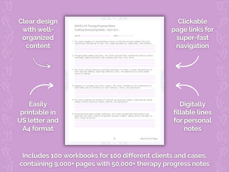 Art Therapy Notes Mega Bundle Art Therapy, Progress Notes Worksheet ...