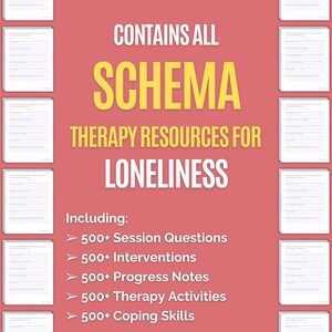 Loneliness Schema Therapy Resource Bundle Schema Therapy Questions ...