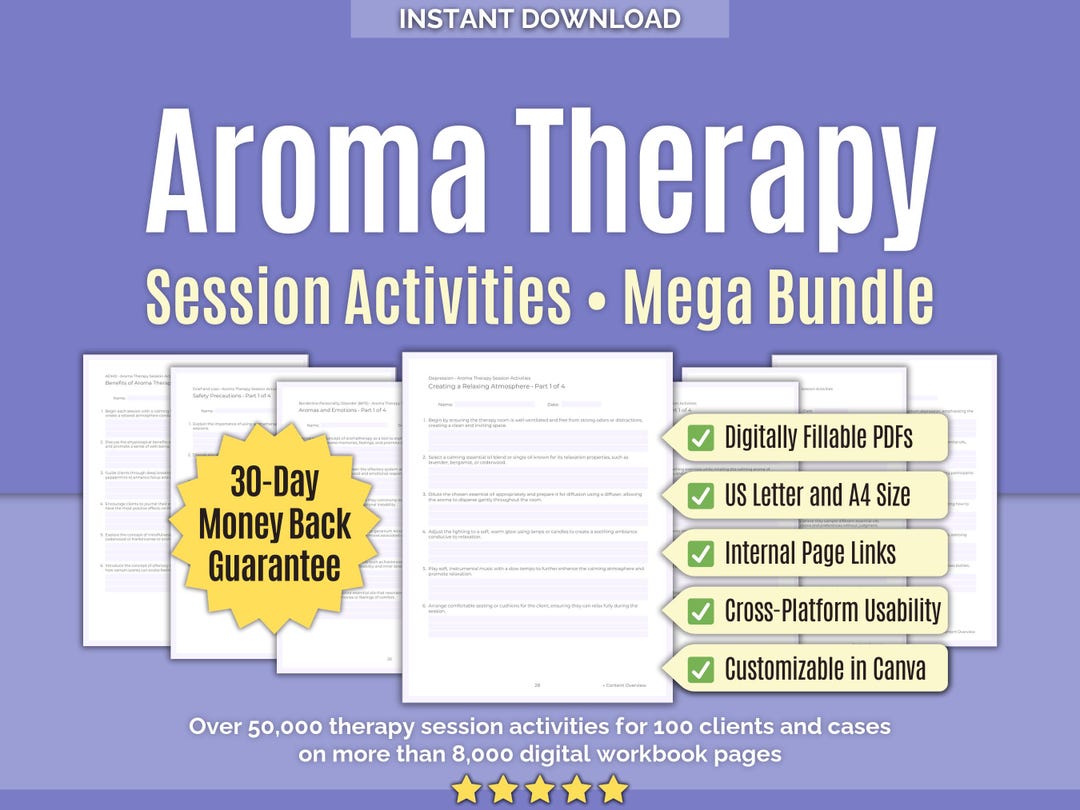 Aroma Therapy • Session Activities Mega Bundle • Aroma Guide, Essential ...