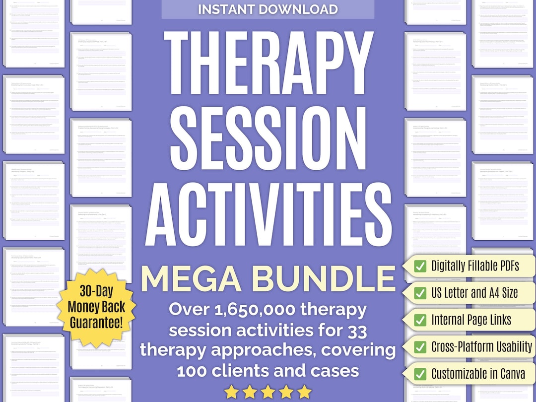 Therapy Session Activities Mega Bundle • Session Activities, Session ...