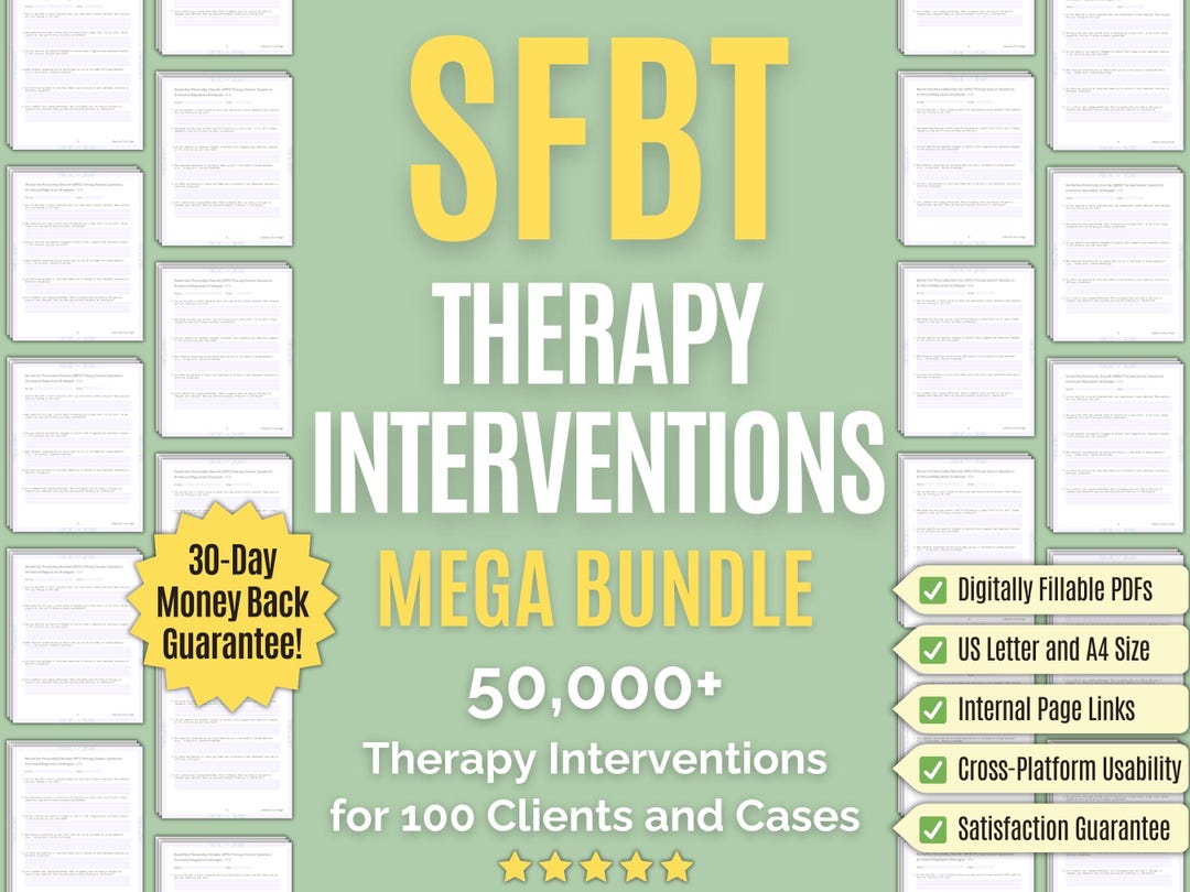 Solution-focused Brief Therapy SFBT Interventions Mega Bundle SFBT ...