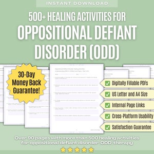 Oppositional Defiant Disorder (ODD) Healing Activities | Mental Health ...