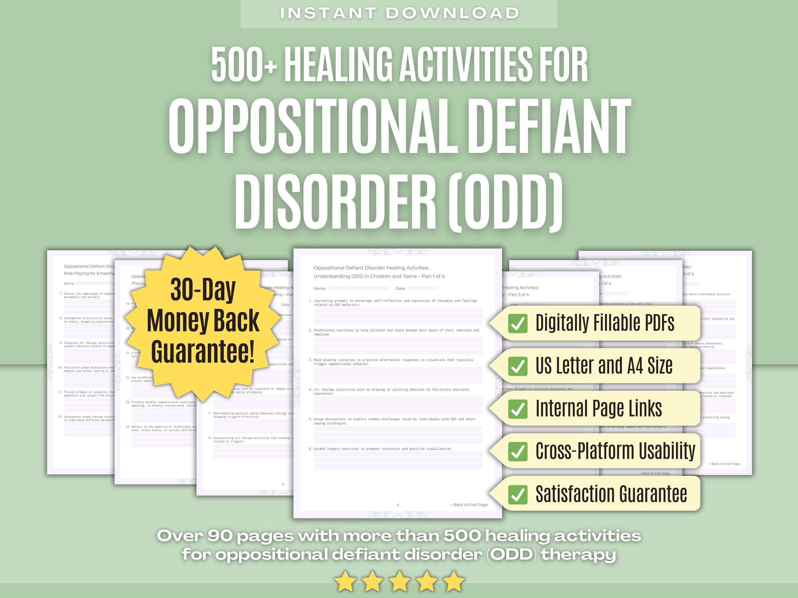 Oppositional Defiant Disorder (ODD) Healing Activities | Mental Health ...