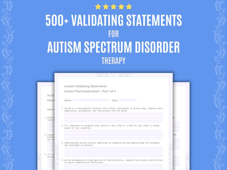 Autism Spectrum Disorder Validating Therapy Statements Autism Therapy ...