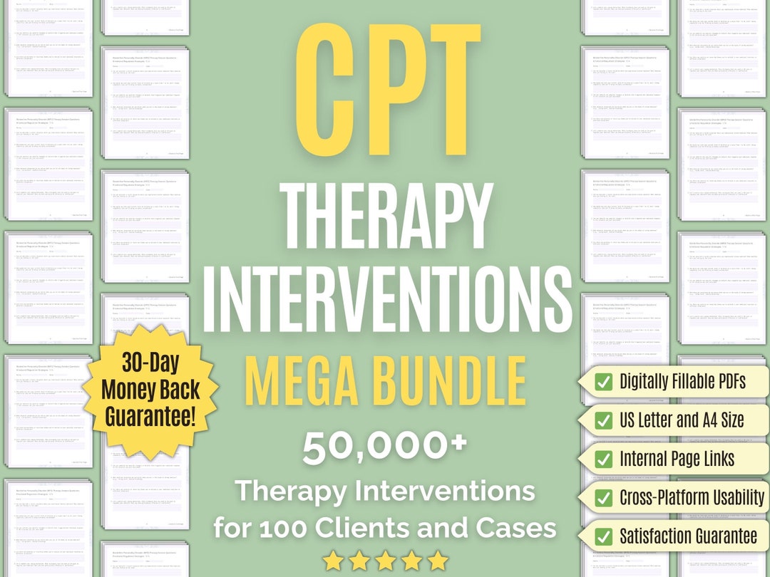 Cognitive Processing Therapy CPT Interventions Mega Bundle CPT Therapy ...