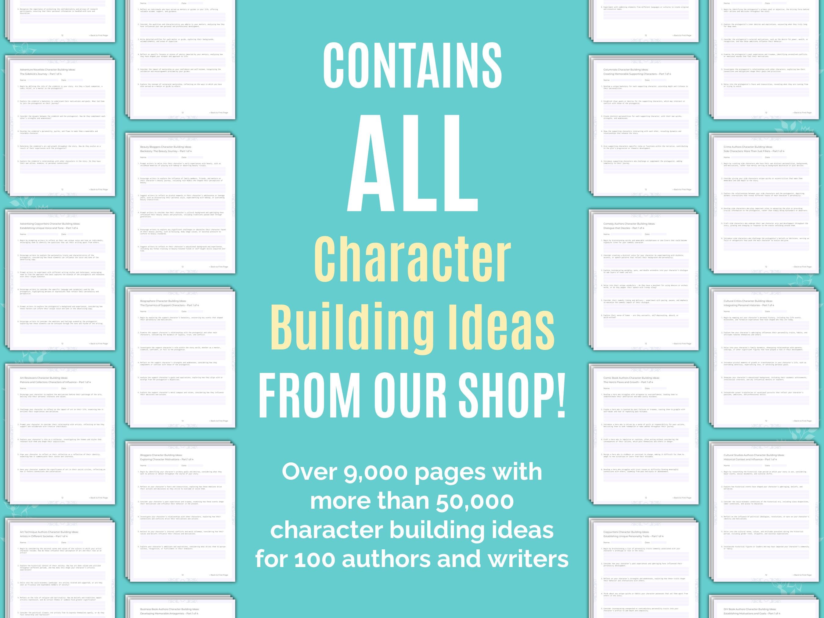 Character Building Ideas MEGA BUNDLE Writing, Character, Character ...