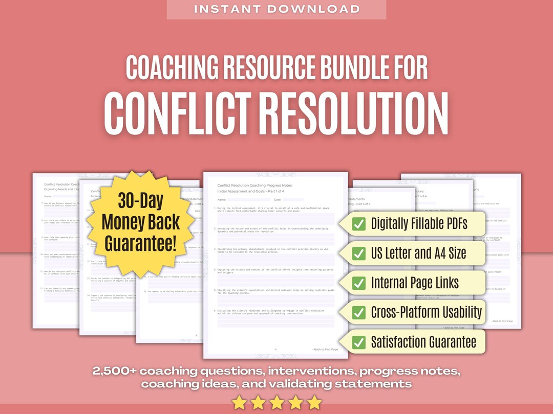 Conflict Resolution Coaching Resource Bundle | Coaching Questions ...