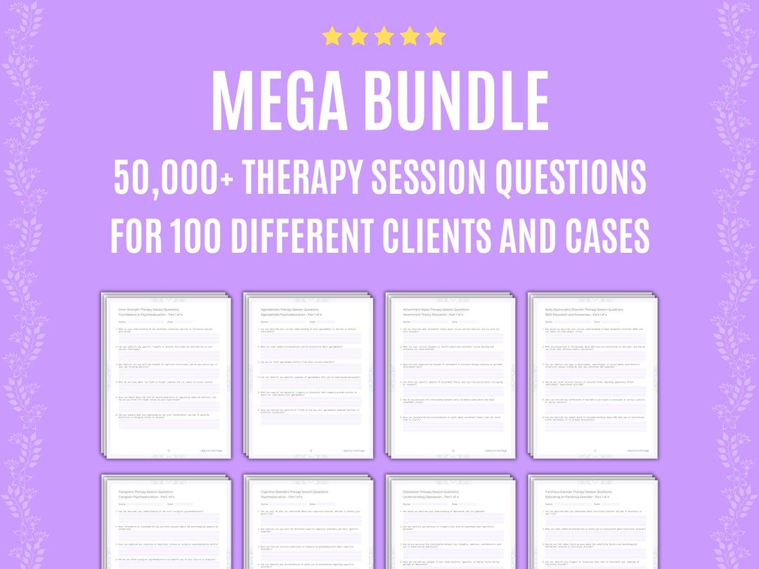 MEGA BUNDLE: ALL Therapy Session Questions Therapy Session Questions ...
