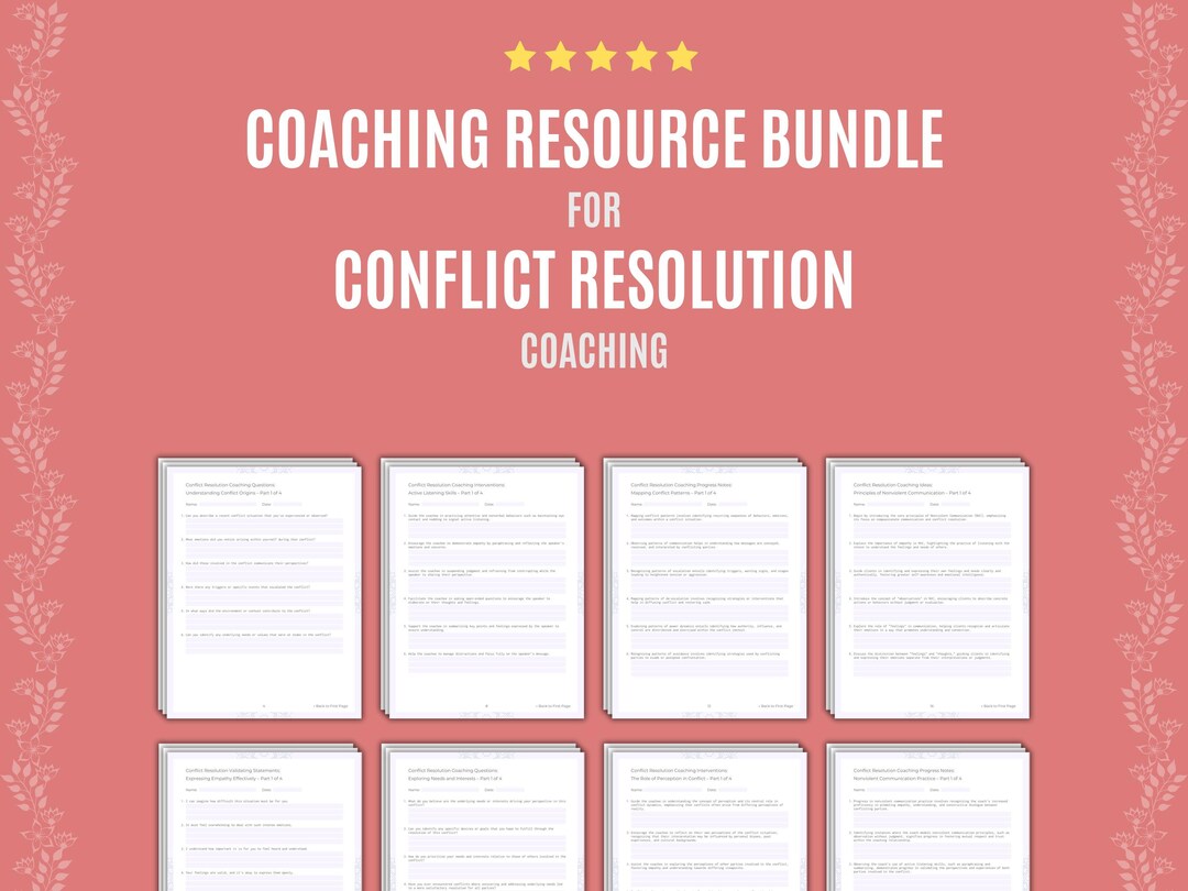 Conflict Resolution Coaching Resource Bundle Coaching Questions ...