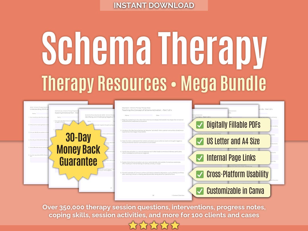 Schema Therapy • Therapy Resources Mega Bundle • Templates, Schema ...