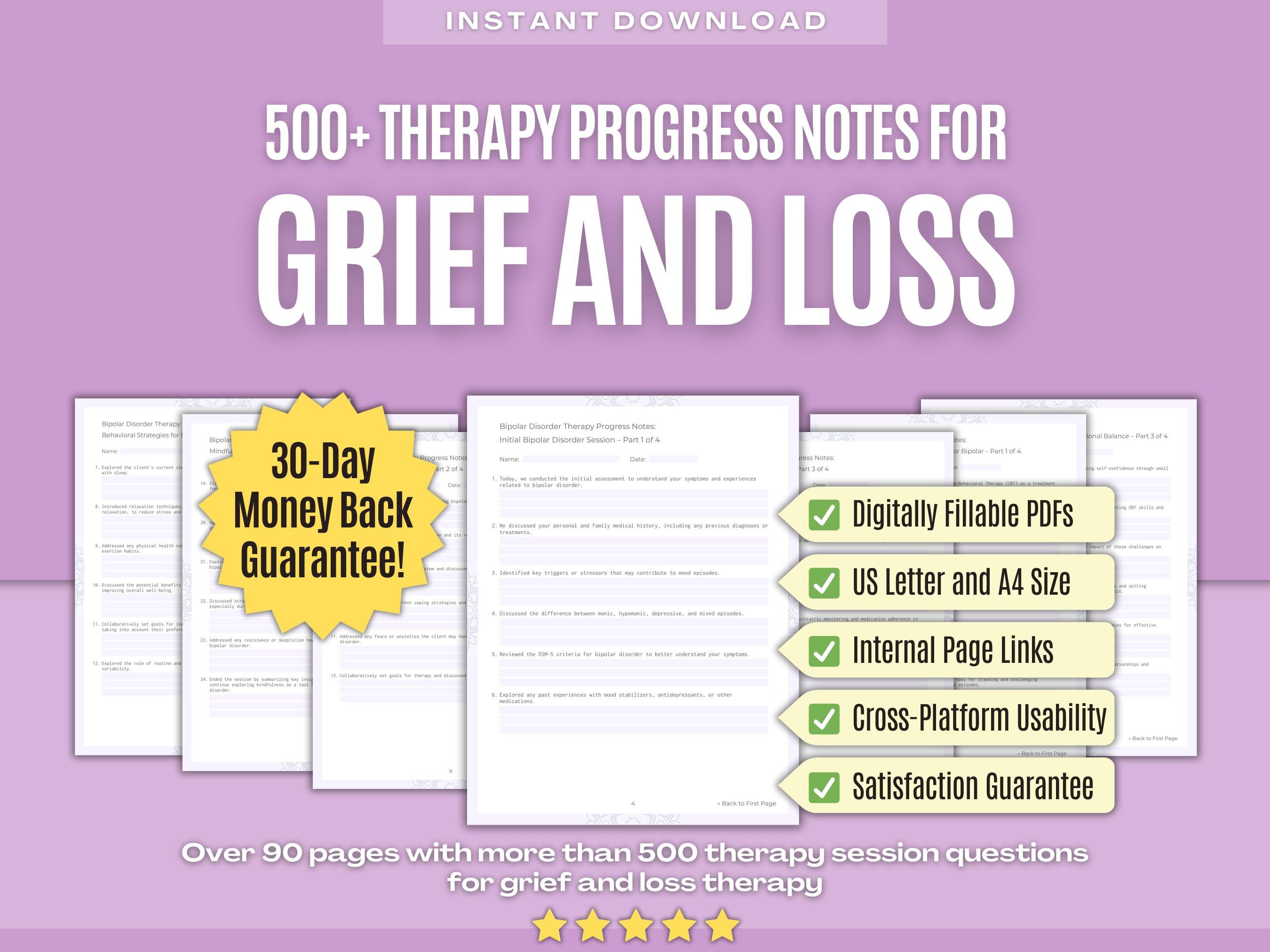 Grief and Loss Therapy Progress Notes Therapy, Note, Therapist ...