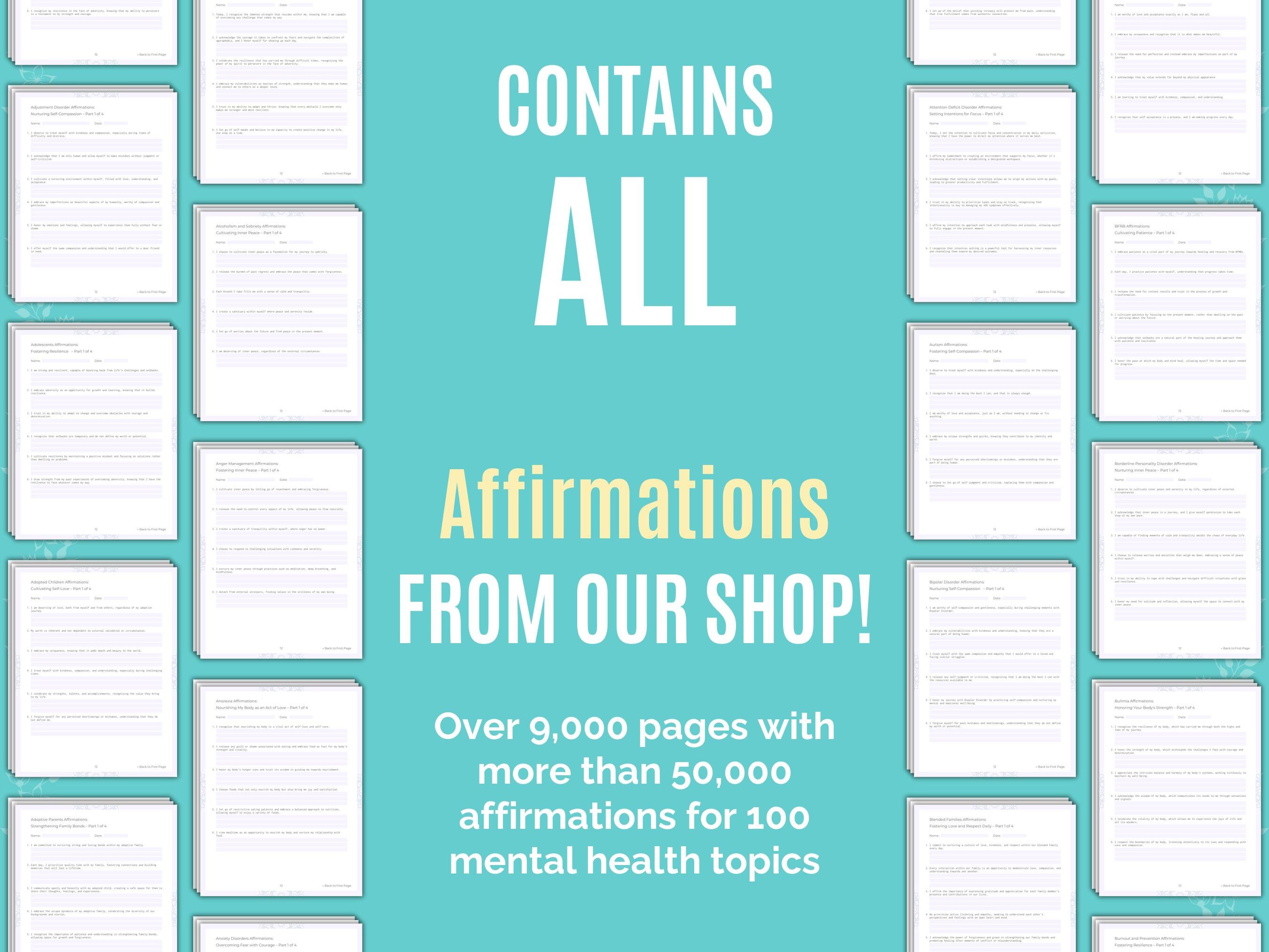 Mental Health Affirmations MEGA BUNDLE Mental Health, Affirmation ...