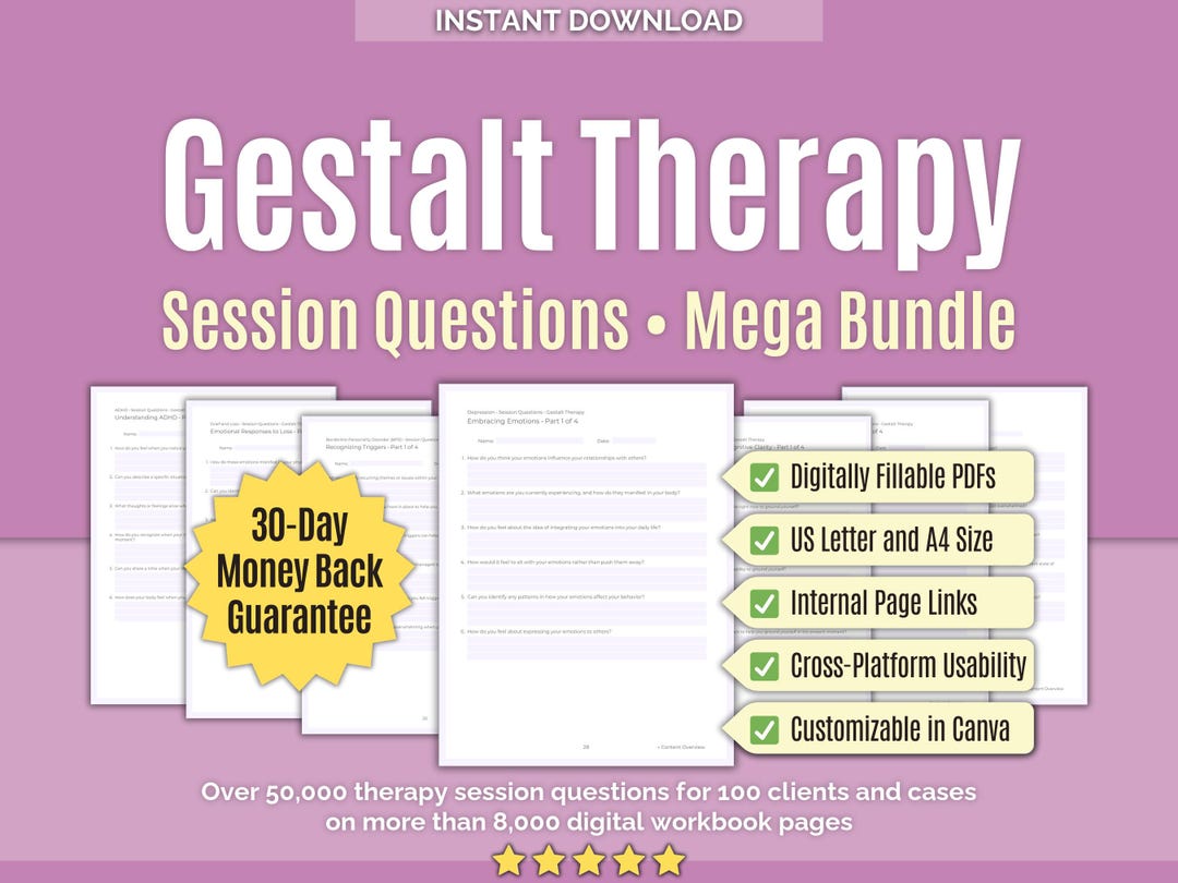 Gestalt Therapy • Session Questions Mega Bundle • Therapy Guide ...