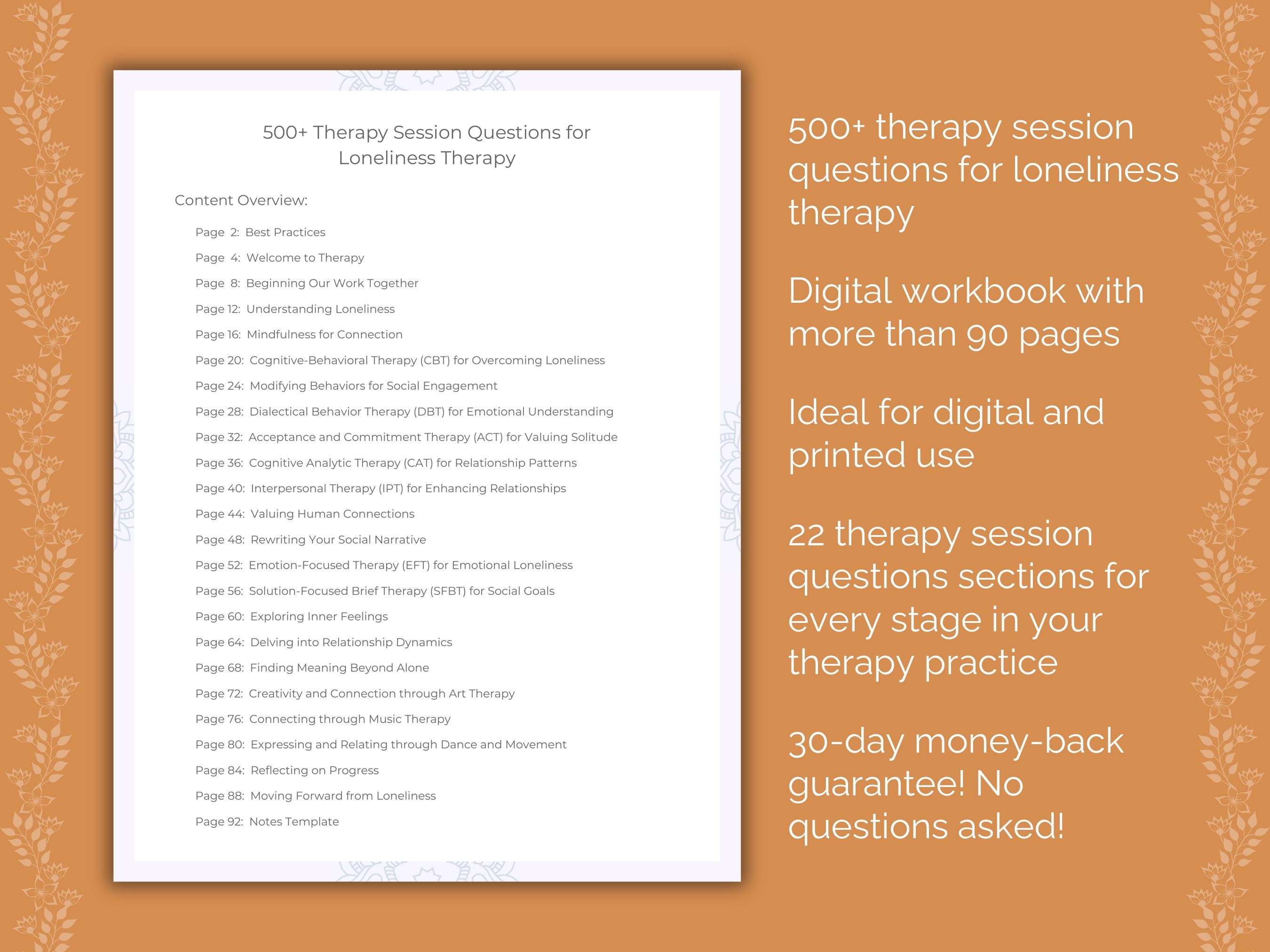 Loneliness Therapy Session Questions Therapy, Question, Therapist ...