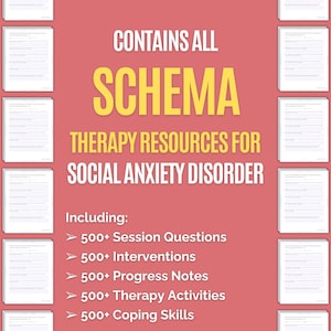 Social Anxiety Disorder Schema Therapy Resource Bundle Schema Therapy ...
