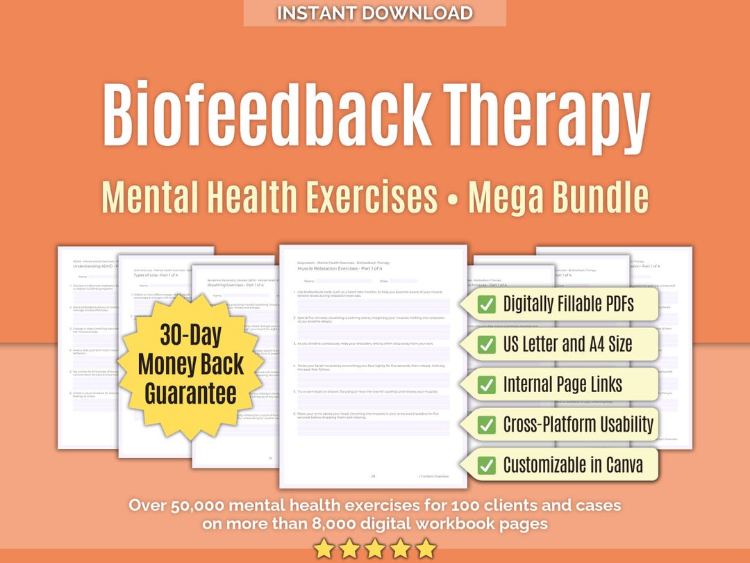 Biofeedback Therapy • Mental Health Exercises Mega Bundle • Canva ...
