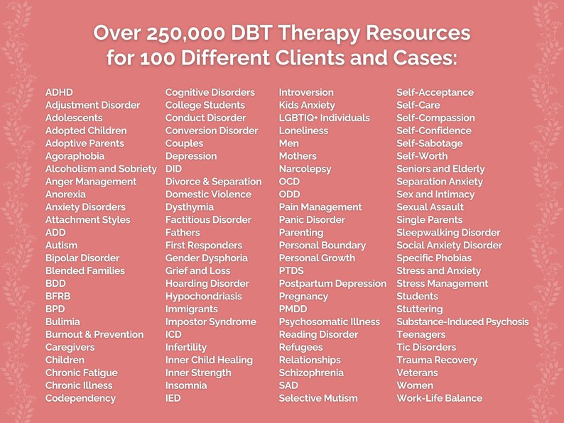 DBT Resources Mega Bundle DBT Therapy Resources Worksheet, Counseling ...